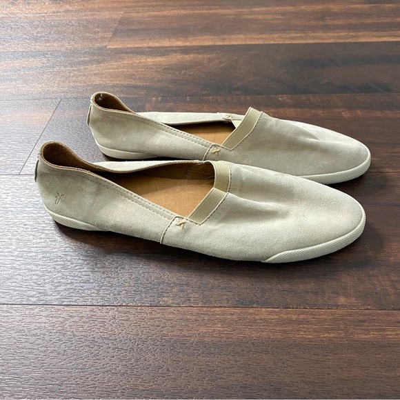 Frye | Shoes | Frye Melanie Slip On Cream Tan Leather Loafer Flat ...